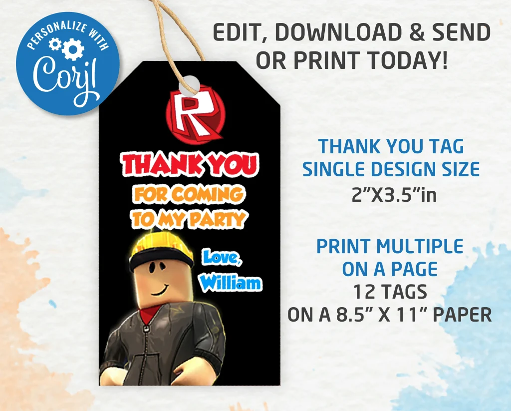 Roblox Thank you tags, Thank you gifts Template